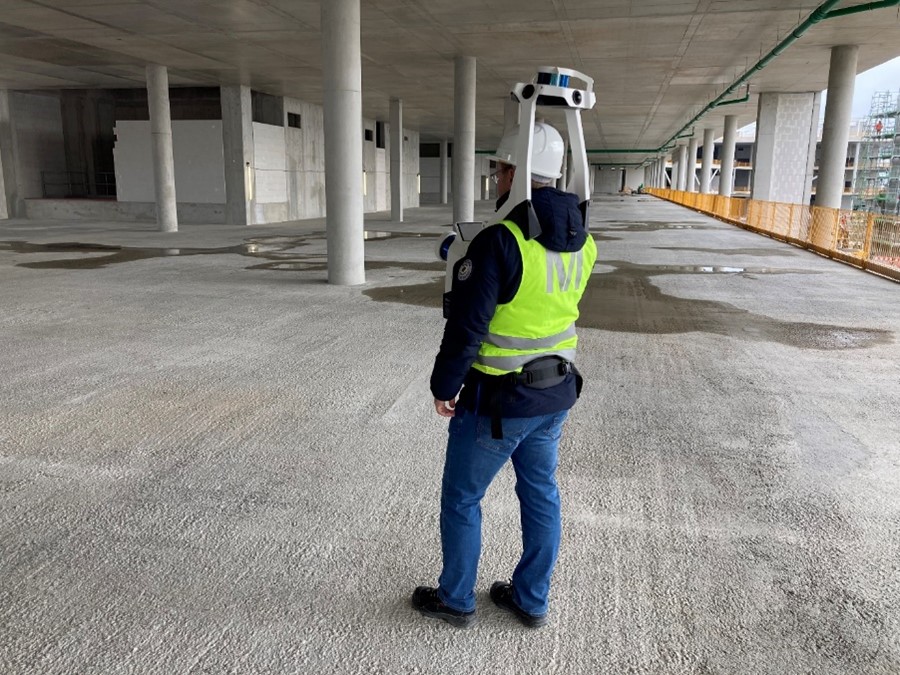 Surveying an extension to Munich Airport during construction